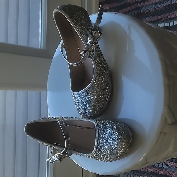 Link | Shoes | Silver Glittery Pageant Shoes For Big Girls Great For ...